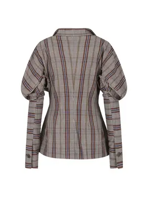 VIVIENNE WESTWOOD Cropped Checkered Blazer - Brown