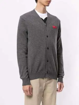 Play Comme Des Garcon Embroidered Logo Cardigan