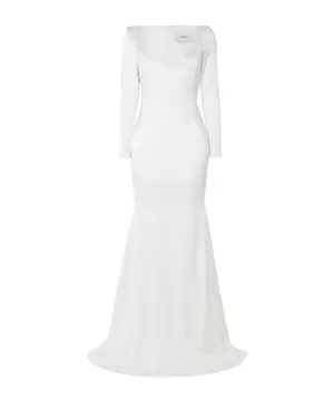 Alex Perry Satin Crepe Gown - White
