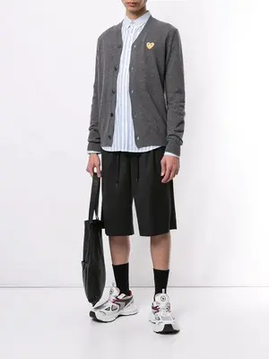 Play Comme Des Garcon Embroidered Logo Cardigan