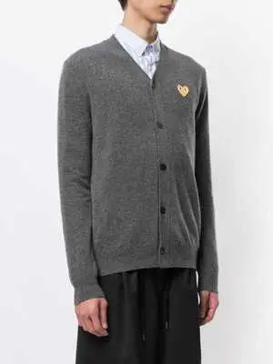 Play Comme Des Garcon Embroidered Logo Cardigan
