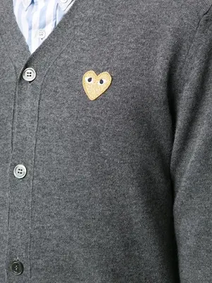 Play Comme Des Garcon Embroidered Logo Cardigan