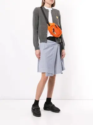 Play Comme Des Garcon Logo-patch Knitted Cardigan