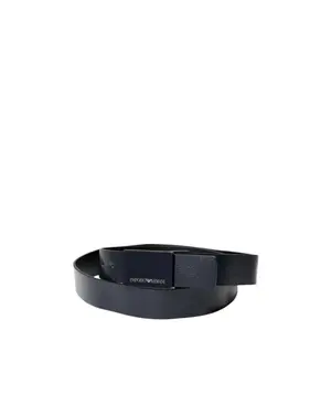Emporio Armani Logo Buckle Belt - Black