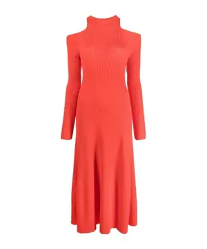 A.W.A.K.E. Mode Ribbed-knit Cut-out Dress - Orange