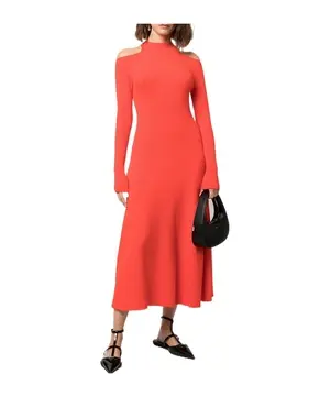 A.W.A.K.E. Mode Ribbed-knit Cut-out Dress