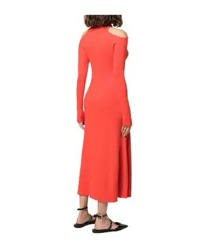 A.W.A.K.E. Mode Ribbed-knit Cut-out Dress