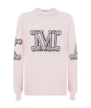 Max Mara Cashmere Logo Pullover - Pink
