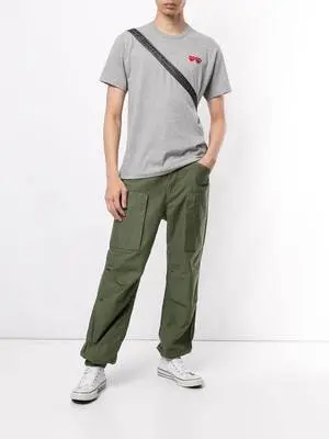 Play Comme Des Garcon Double-layer Heart-decal T-shirt