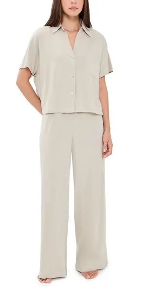 Eberjey Pima Cotton Pajama Set - Sandstone