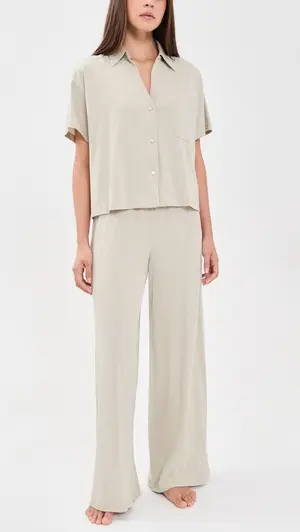 Eberjey Pima Cotton Pajama Set - Sandstone