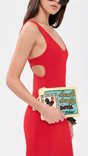 ALEMAIS Ace Rooster Embellished Clutch