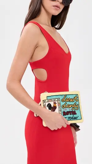 ALEMAIS Ace Rooster Embellished Clutch - Multi