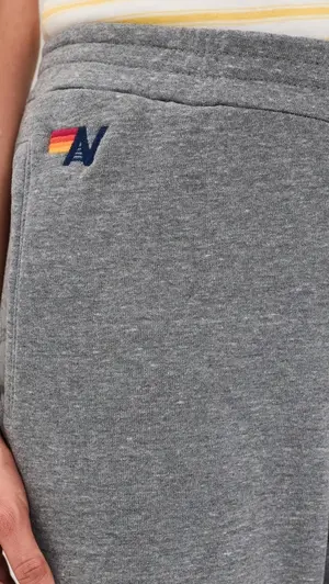 Aviator Nation 5 Stripe Wide Leg Sweatpants - Heather Grey