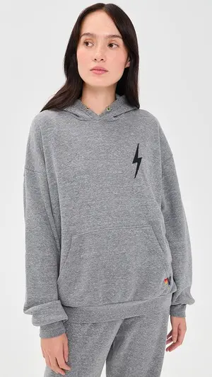 Aviator Nation Bolt Stitch Pullover Hoodie - Heather Grey