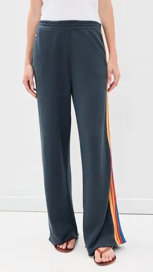 Aviator Nation 5 Stripe Wide Leg Sweatpants