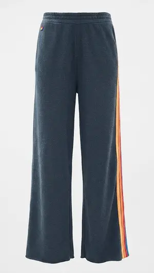 Aviator Nation 5 Stripe Wide Leg Sweatpants