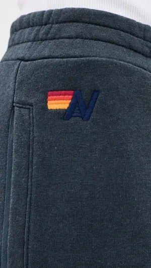 Aviator Nation Wide Leg Sweatpants With Rainbow Stripes - Charcoal