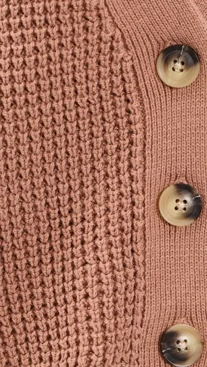Eberjey Cropped Waffle Knit Cardigan - Hazelnut