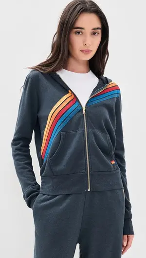 Aviator Nation Disco Zip Hoodie - Charcoal