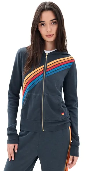 Aviator Nation Disco Zip Hoodie - Charcoal