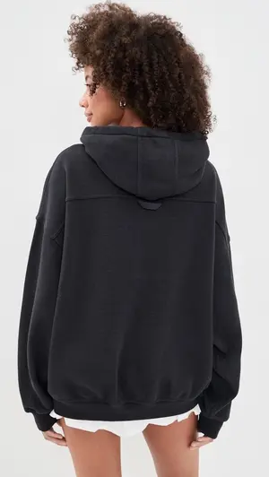 Free People Zip Up Hoodie - Black