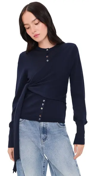 DAMSON MADDER Venna Wrap Cardigan - Navy