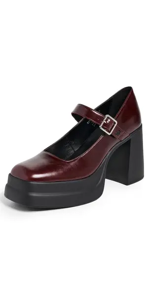 Free People Marais Chunky Mary Jane Heels - Espresso Leather
