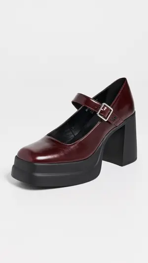 Free People Marais Chunky Mary Janes - Espresso Leather