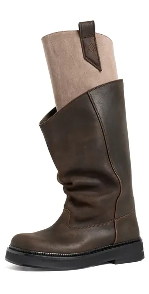 Attico Robin Passeggiata Knee High Boots - Taupe
