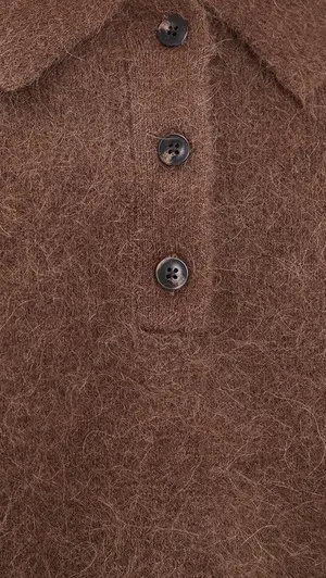 PISTOLA Nadya Alpaca Blend Boxy Polo Sweater