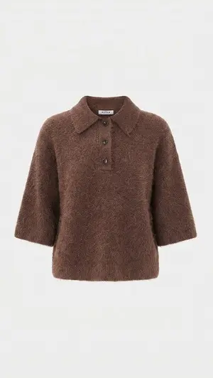 PISTOLA Nadya Alpaca Blend Boxy Polo Sweater