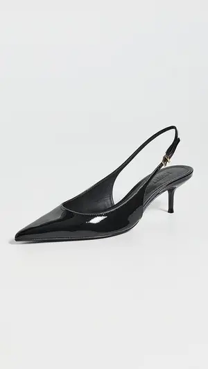 Schutz Paola Mid Slingback Kitten Heels - Black