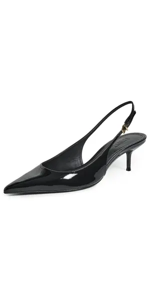 Schutz Paola Mid Slingback Kitten Heels - Black