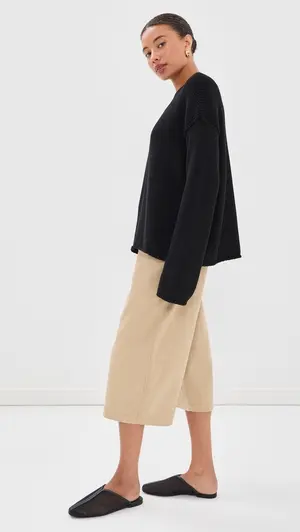 Another Tomorrow Draped Knit Sweater