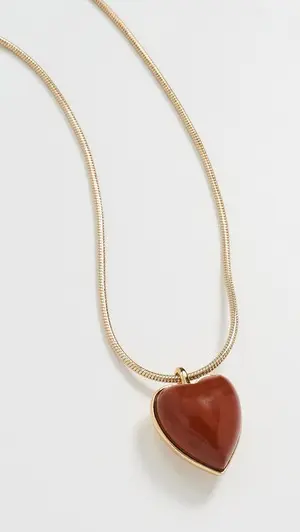 JENNIFER FISHER Puffy Heart Adjustable Choker Necklace - Red Jasper