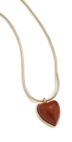 JENNIFER FISHER Puffy Heart Adjustable Choker Necklace - Red Jasper
