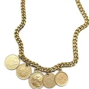 ACHALA HANDCRAFTED Vintage Coin Chain Necklace