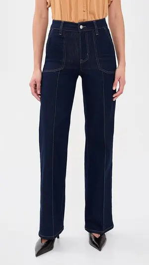 FRAME Le Slim Palazzo Pintuck Pocket Jeans