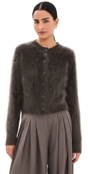 LISA YANG Azalea Cashmere Cardigan - Dark Fern Brushed
