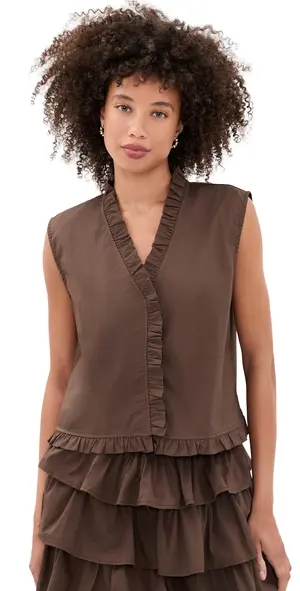 VRG GRL Phoebe Vest Top - Chocolate