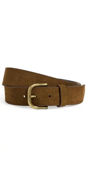 Madewell Suede Belt With Brass Buckle - Forage