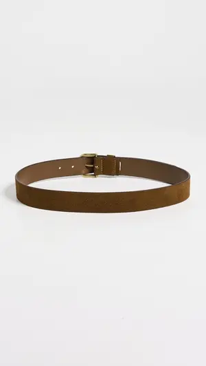 Madewell Suede Belt With Brass Buckle