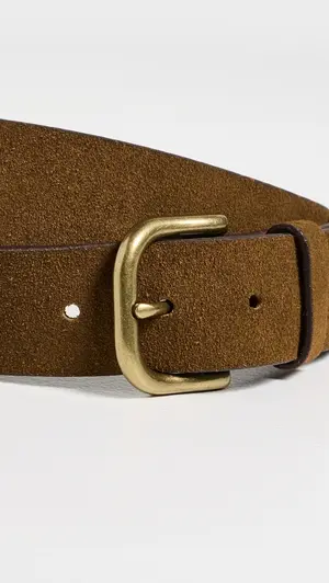 Madewell Suede Belt With Brass Buckle