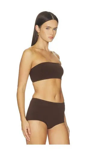 SRG Adelynn Knit Bandeau Bra In Chocolate