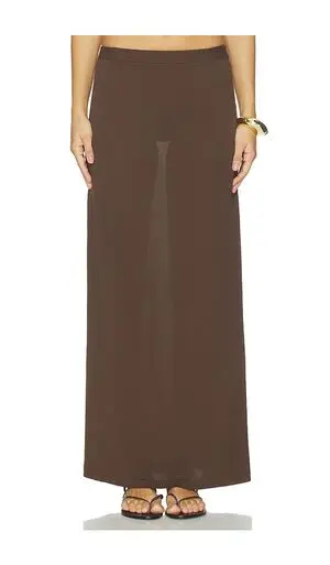 SRG Emersyn Knit Skirt In Brown - Coffee