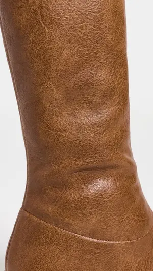 Tibi Bronson Faux Leather Tall Boots - Cognac