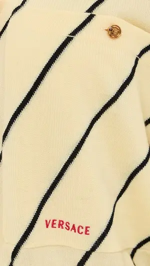 Versace Intarsia Knit Cardigan