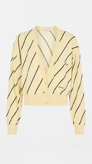 Versace Intarsia Knit Cardigan