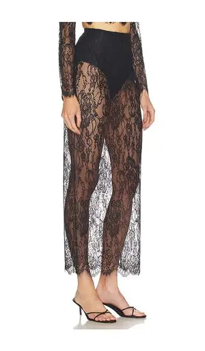 L'Agence Raymonde Maxi Lace Skirt